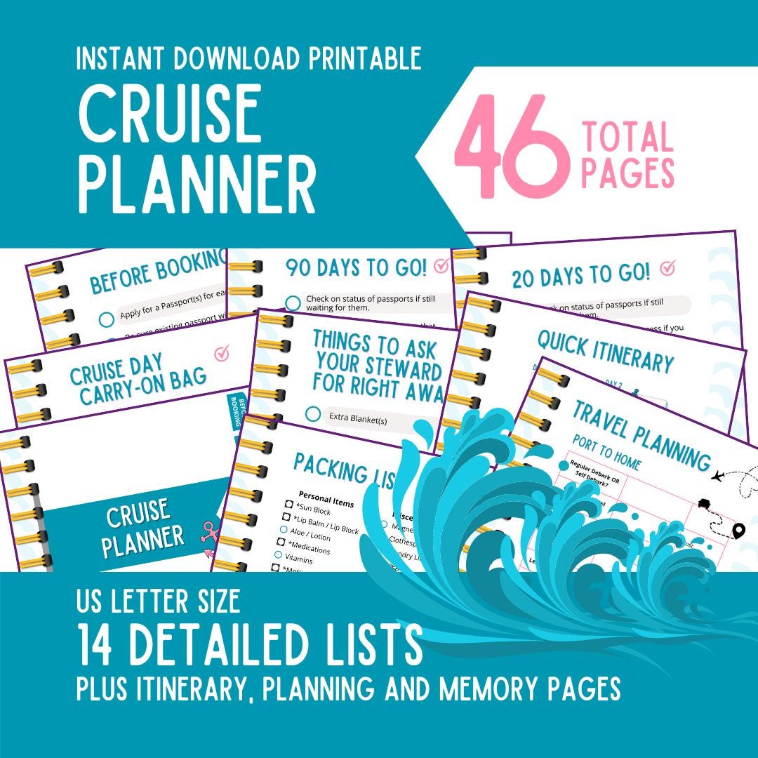 Cruise Planner Printable | Digital Download | Packing Checklists and ...