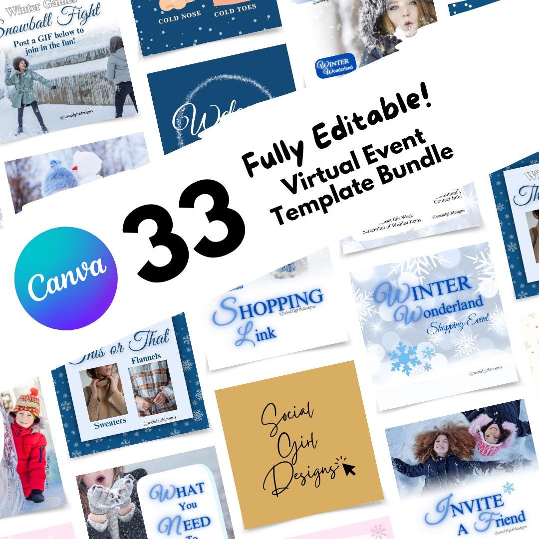 Winter Canva Templates | 33 Social Media Posts (digital Download) - Etsy