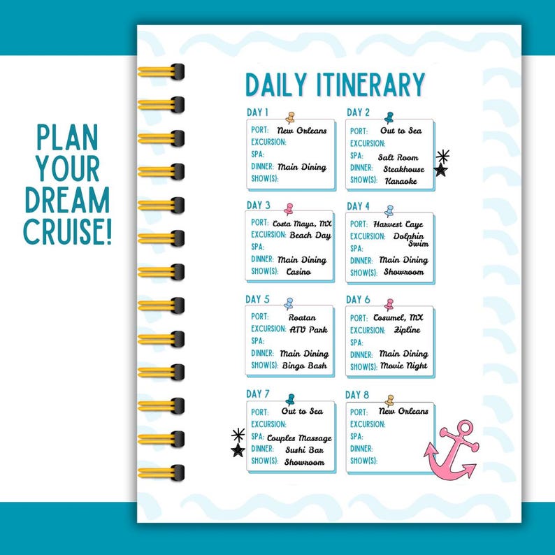 Cruise Planner Printable | Digital Download | Packing Checklists and ...