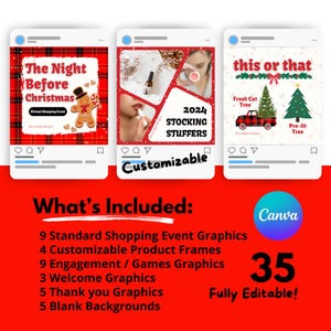 35 Christmas Editable Canva Templates | Social Media Post | Virtual ...