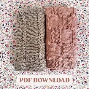 Lace Cable & Bobble Baby Blanket Knitting Pattern (PDF Download Bundle ...