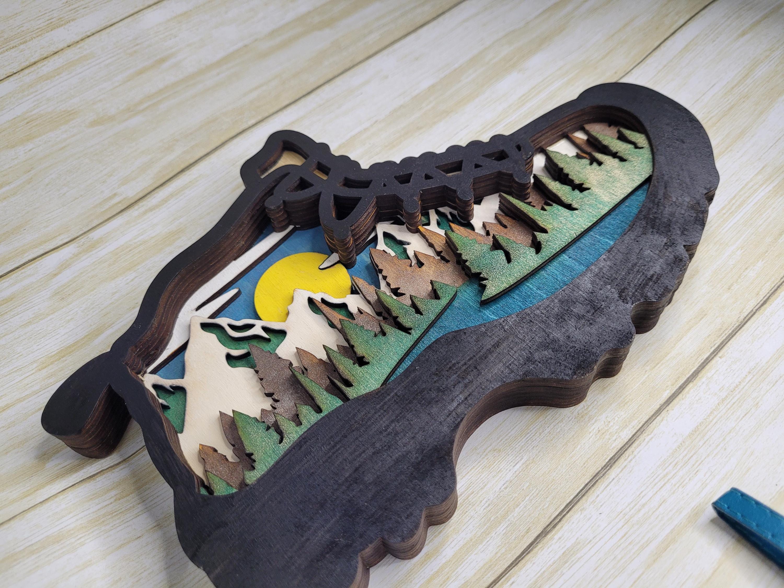 Hiking Boot Layered Wood. Graduation Adventure Gifts Hiking Hiker ...