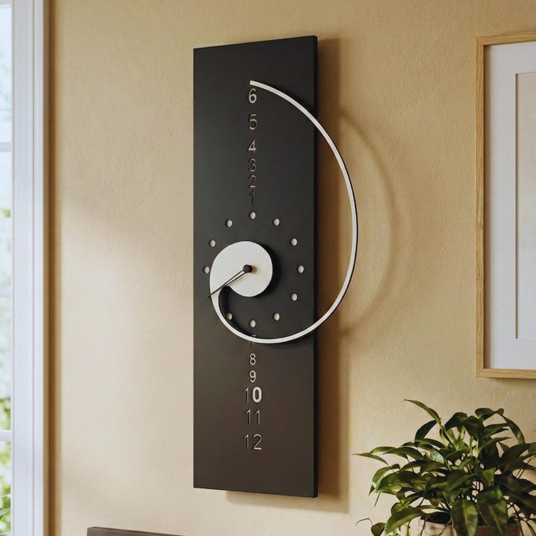 Modern Fibonacci Wall Clock - Minimalist Golden Ratio Clock - Vertical ...