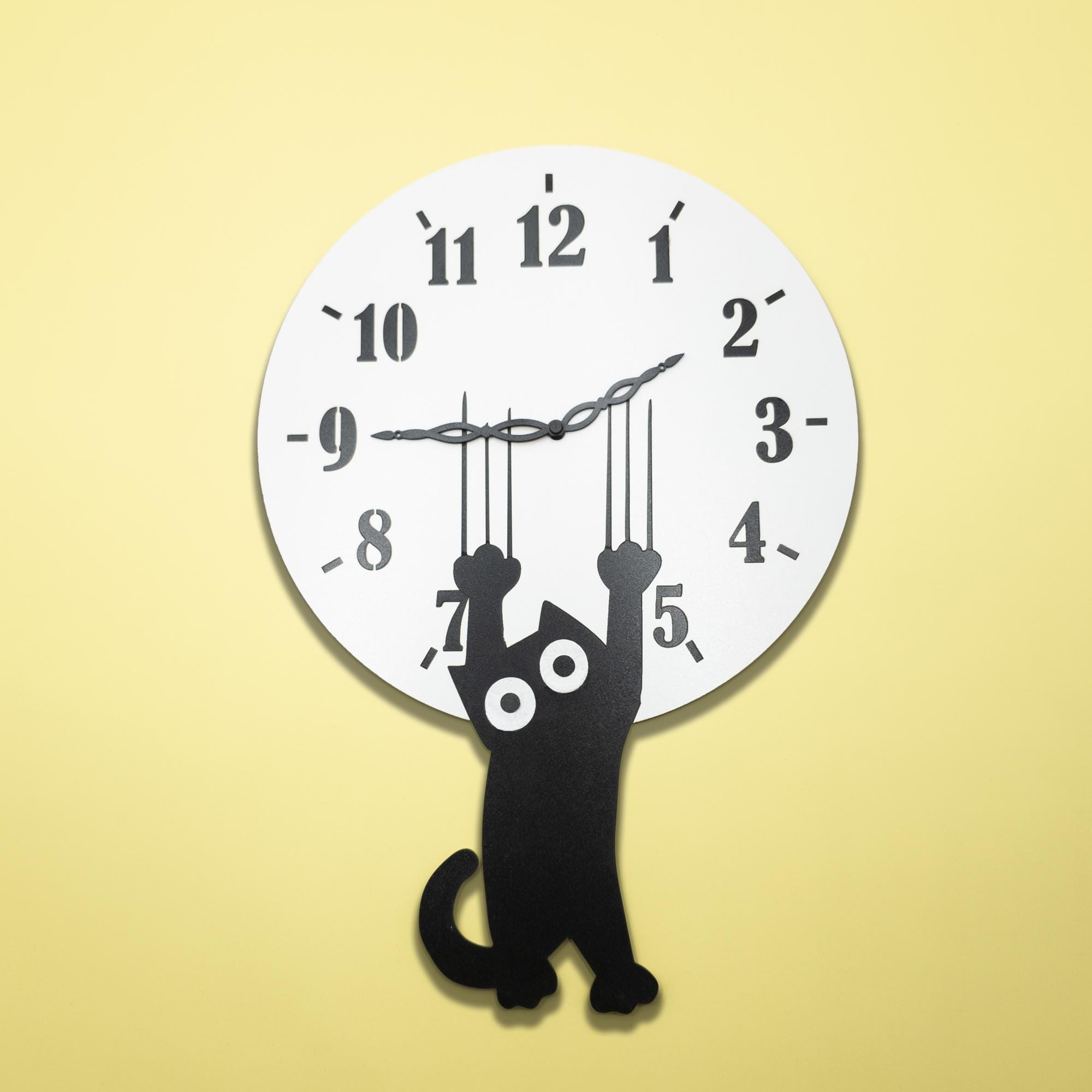 Laser Cut Cat Clock SVG Template: Funny Hanging Design (digital ...