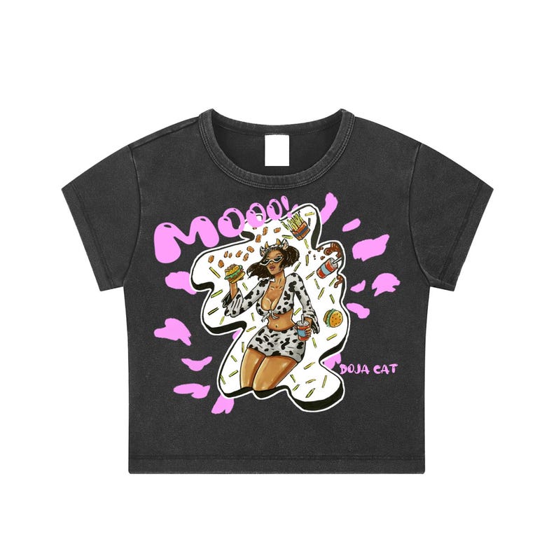 Doja Cat "mooo!" - Snow Washed Crop Top - Etsy Australia