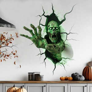 3D Skeleton Hand Wall Stickers Halloween Scary Wall Decor PVC Decals ...