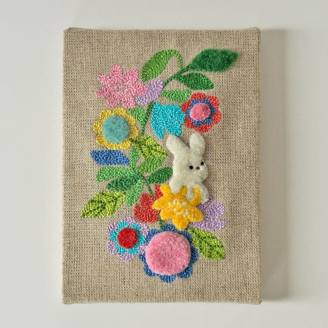 Floofle Bunny! Original Punch Needle Art, Original Textile Art - Etsy