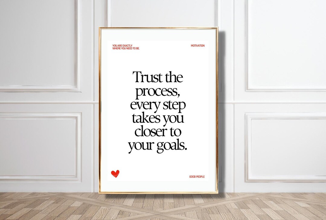 Trust the Process Poster | Motivational Wall Art | Goal-oriented ...