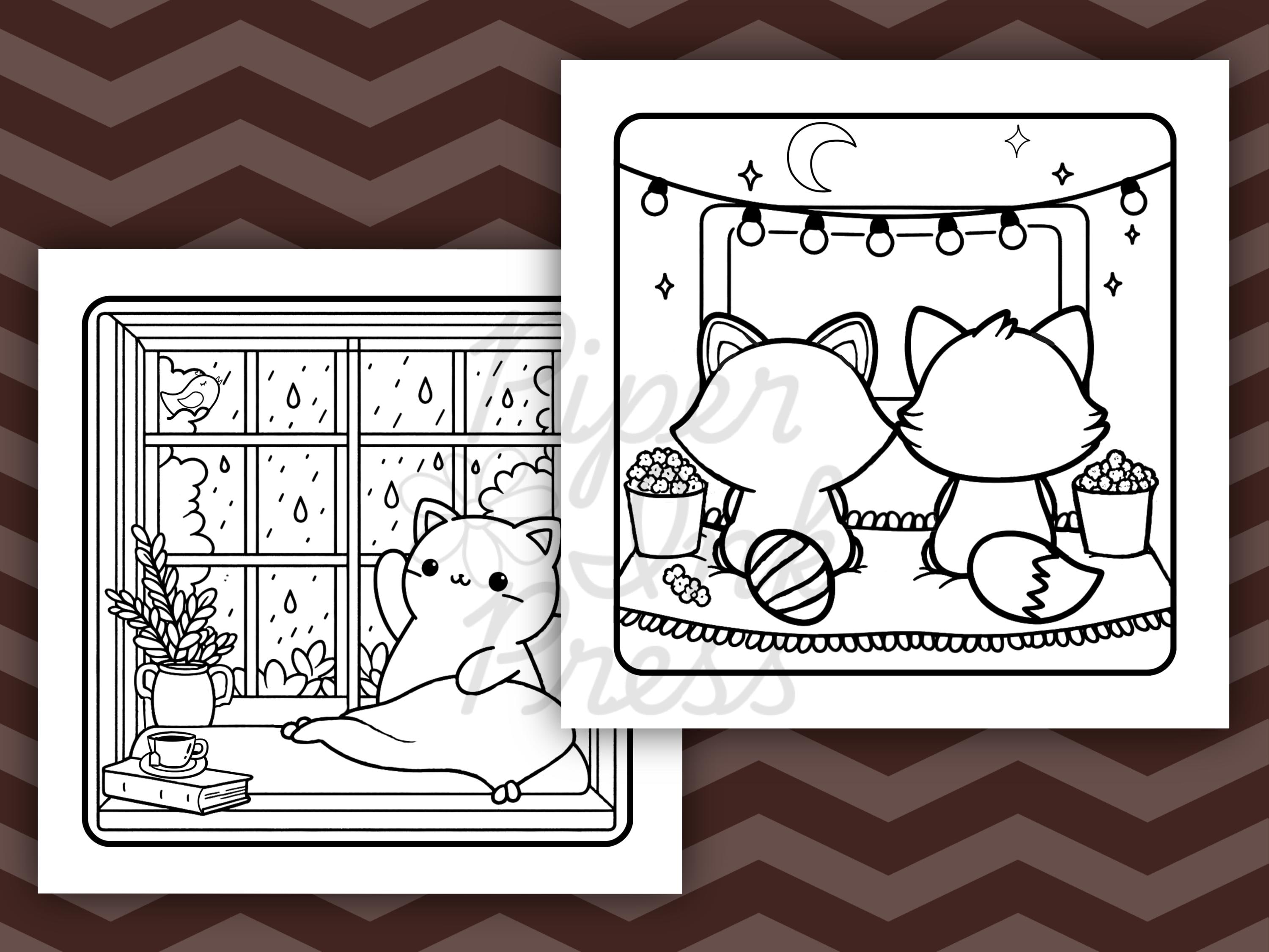 Fall Critters Cozy Bold & Easy Coloring Pages for Adults, Teens - 6 ...
