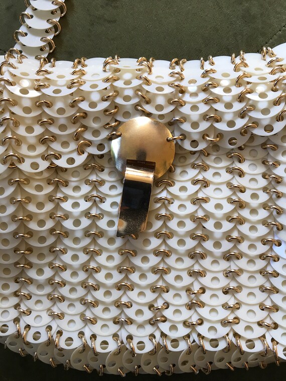Paco Rabanne Purse White and Gold Disc Handbag - Gem