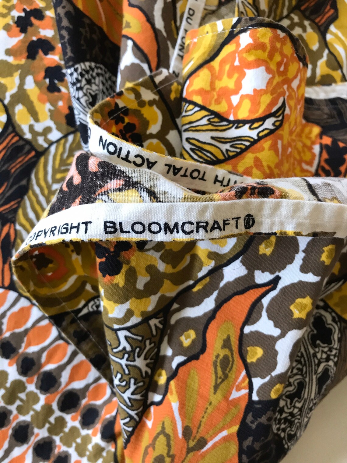 Vintage Floral Fabric Bloomcraft Screen Printed Fabric | Etsy