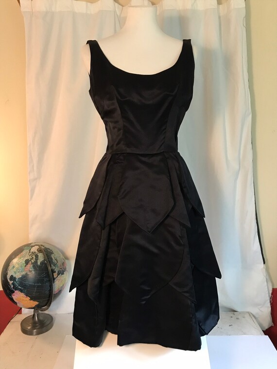 1950s Maxwell Shieff Little Black Dress Petal Dress … - Gem