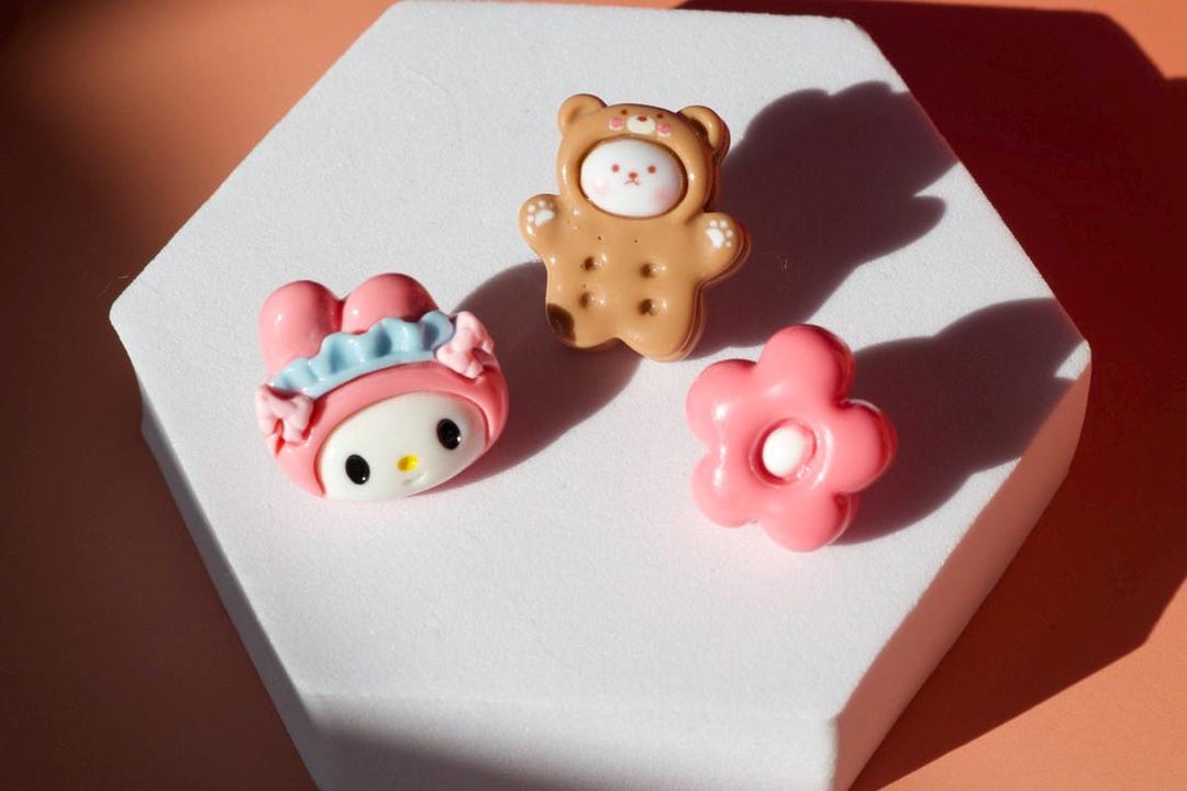 Kawaii Pins – Set of 3 | My Melody, Coolie Bear & Flower 3D Resin ...