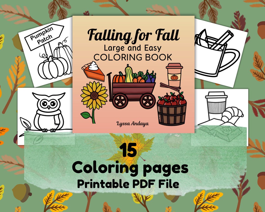Cute and Easy 15 Fall Coloring Pages : for Relaxation Which is Great ...