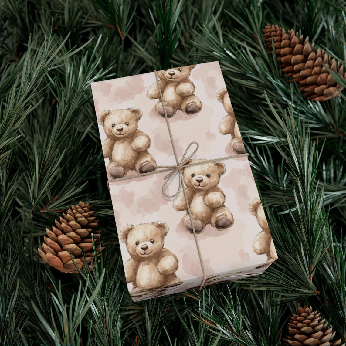 Bear Wrapping Paper, Watercolor Bear, Cute Wrapping Paper, Adorable ...
