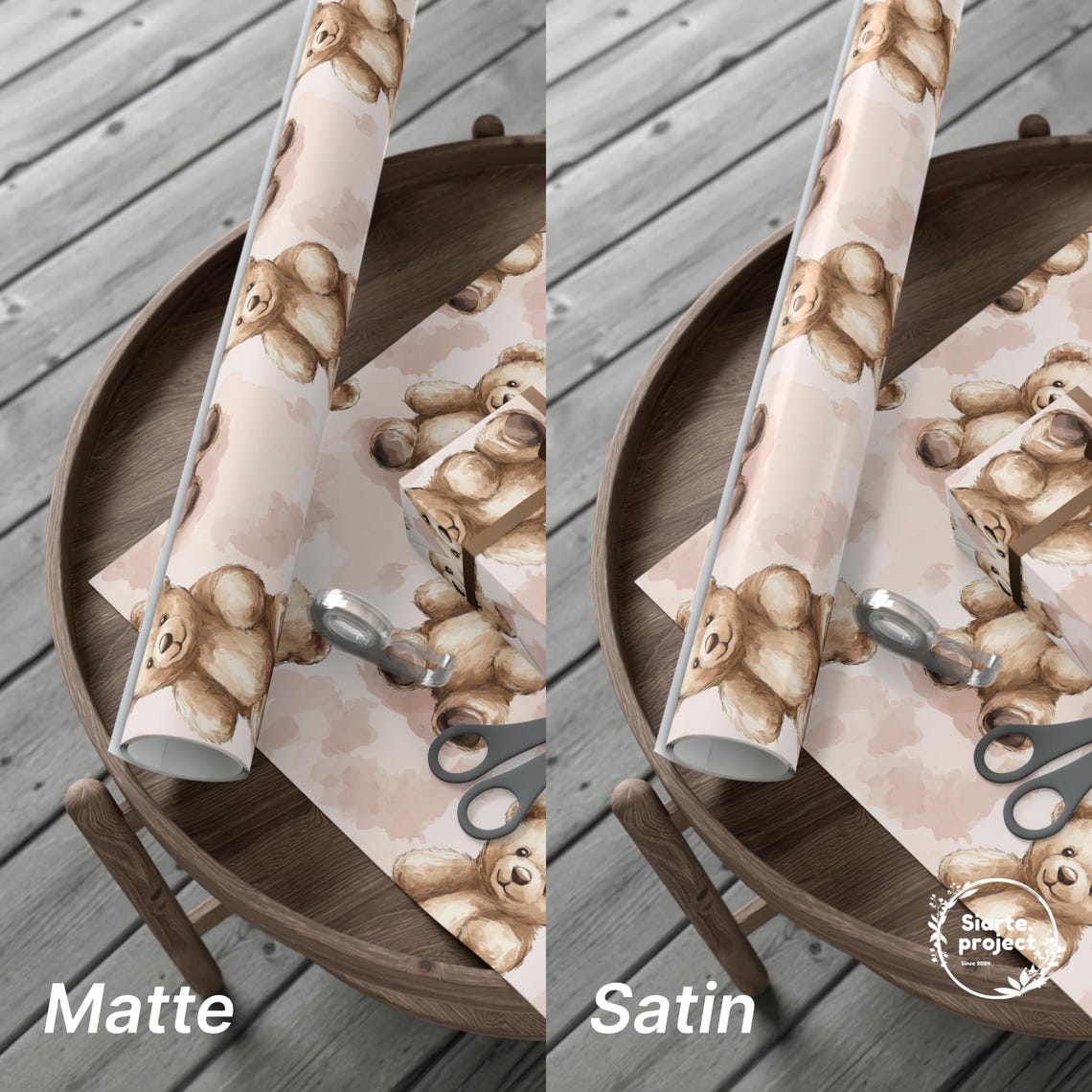 Bear Wrapping Paper, Watercolor Bear, Cute Wrapping Paper, Adorable ...