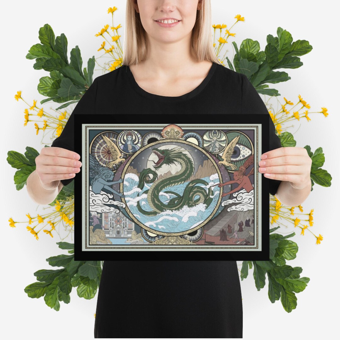Serpent Duality Esoteric Art Print Hermetic Magic Art Print Occult Biblical Alchemy Art Poster ...