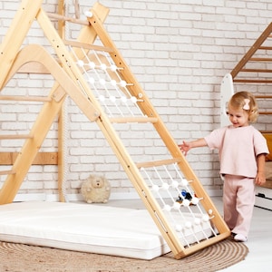 Wooden Montessori Swedish Ladder, Kids Gymnastics Climbing Wall ...