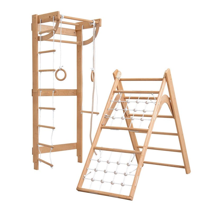 Wooden Montessori Swedish Ladder, Kids Gymnastics Climbing Wall ...