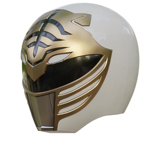 White Ranger MMPR Helmet - Etsy
