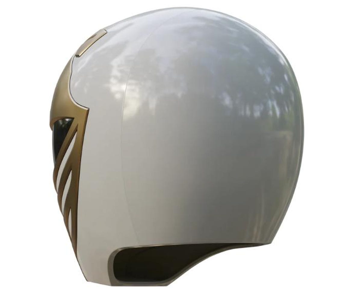 White Ranger MMPR Helmet - Etsy