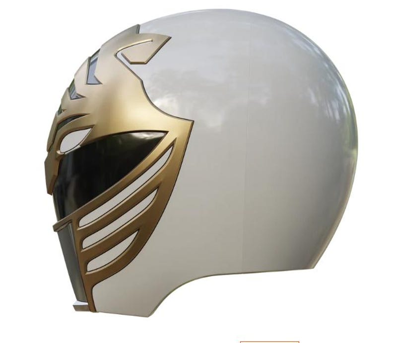 White Ranger MMPR Helmet - Etsy