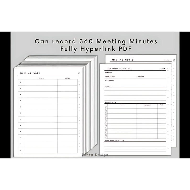 Meeting Notes for Remarkable Paper Pro Template Meeting Minutes Planner ...