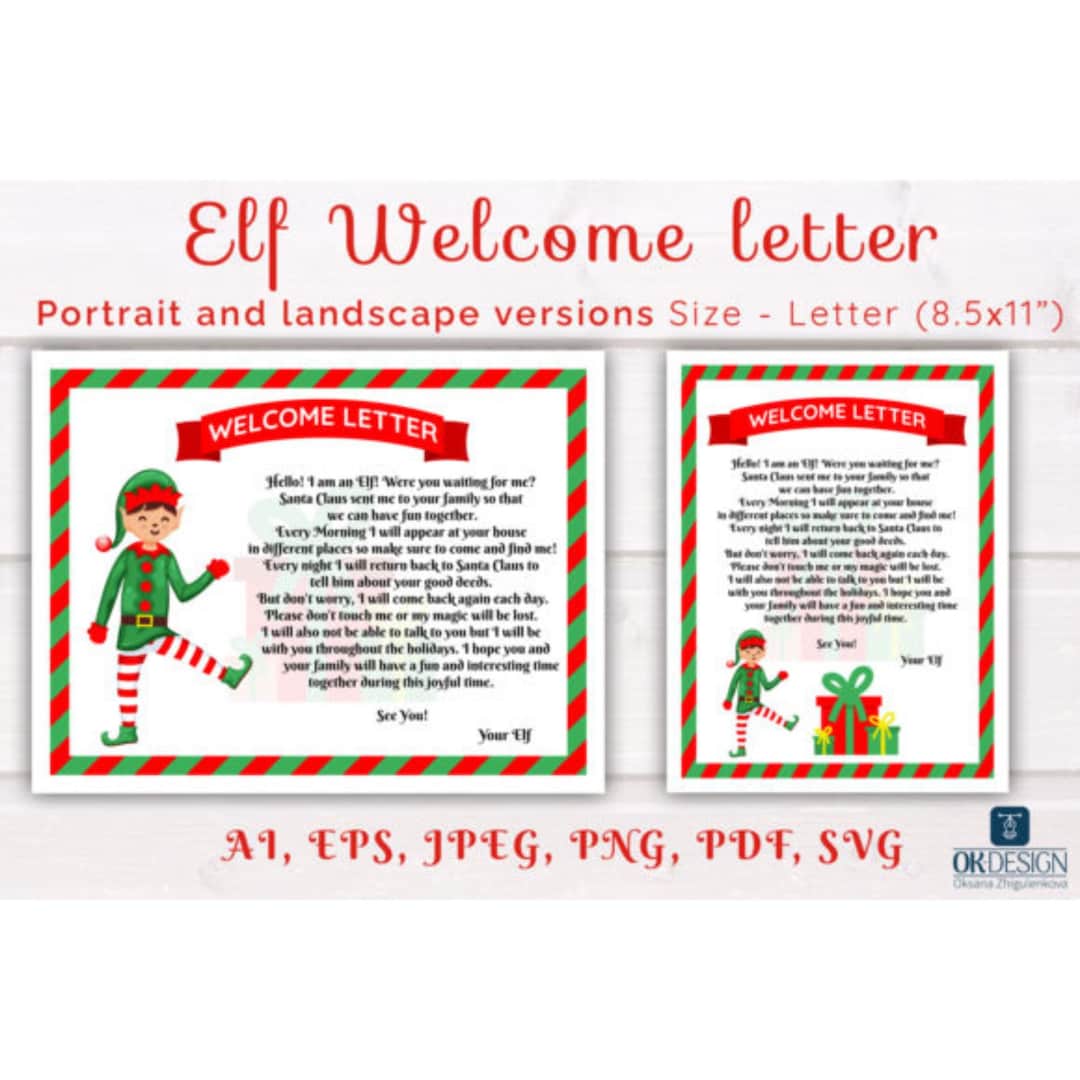 Elf Arrival Letter and Departure Letter Printable, Hello and Goodbye ...