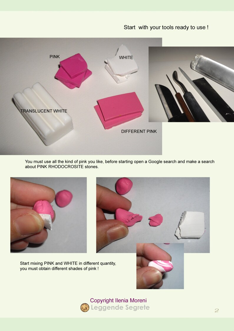 Polymer Clay Tutorial Faux Rhodocrosite Stone - Etsy Canada