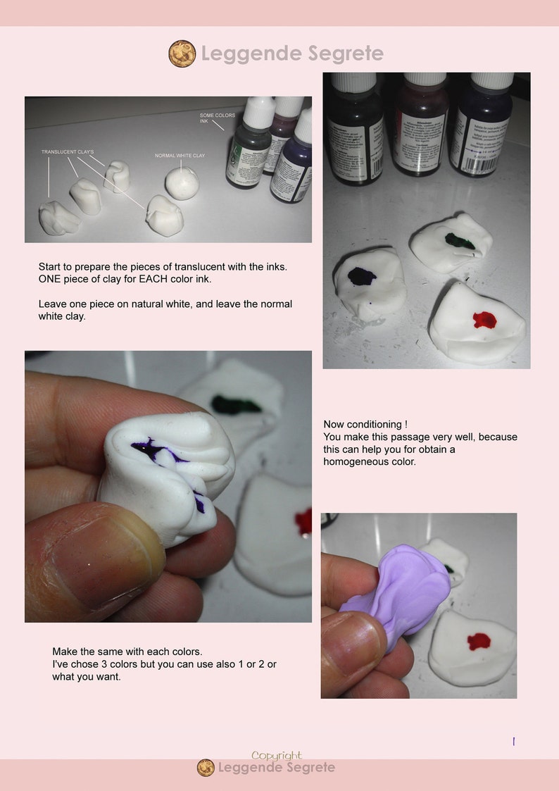 Polymer Clay Tutorial Focal Bead Mosaic Glass Effect - Etsy