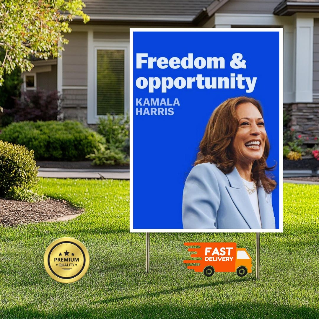 Kamala Harris Freedom and Opportunity Yard Sign, Harris Walz Yard Sign ...