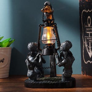 Horror Zombie Lamp – Gothic Skull Lantern, Halloween Decor, Resin ...