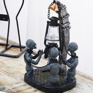 Horror Zombie Lamp – Gothic Skull Lantern, Halloween Decor, Resin ...