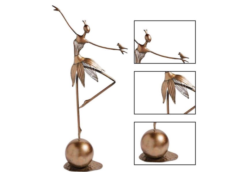 Metal Ballet Dancer Sculpture: Gold Garden Statue (13.78in) - Etsy