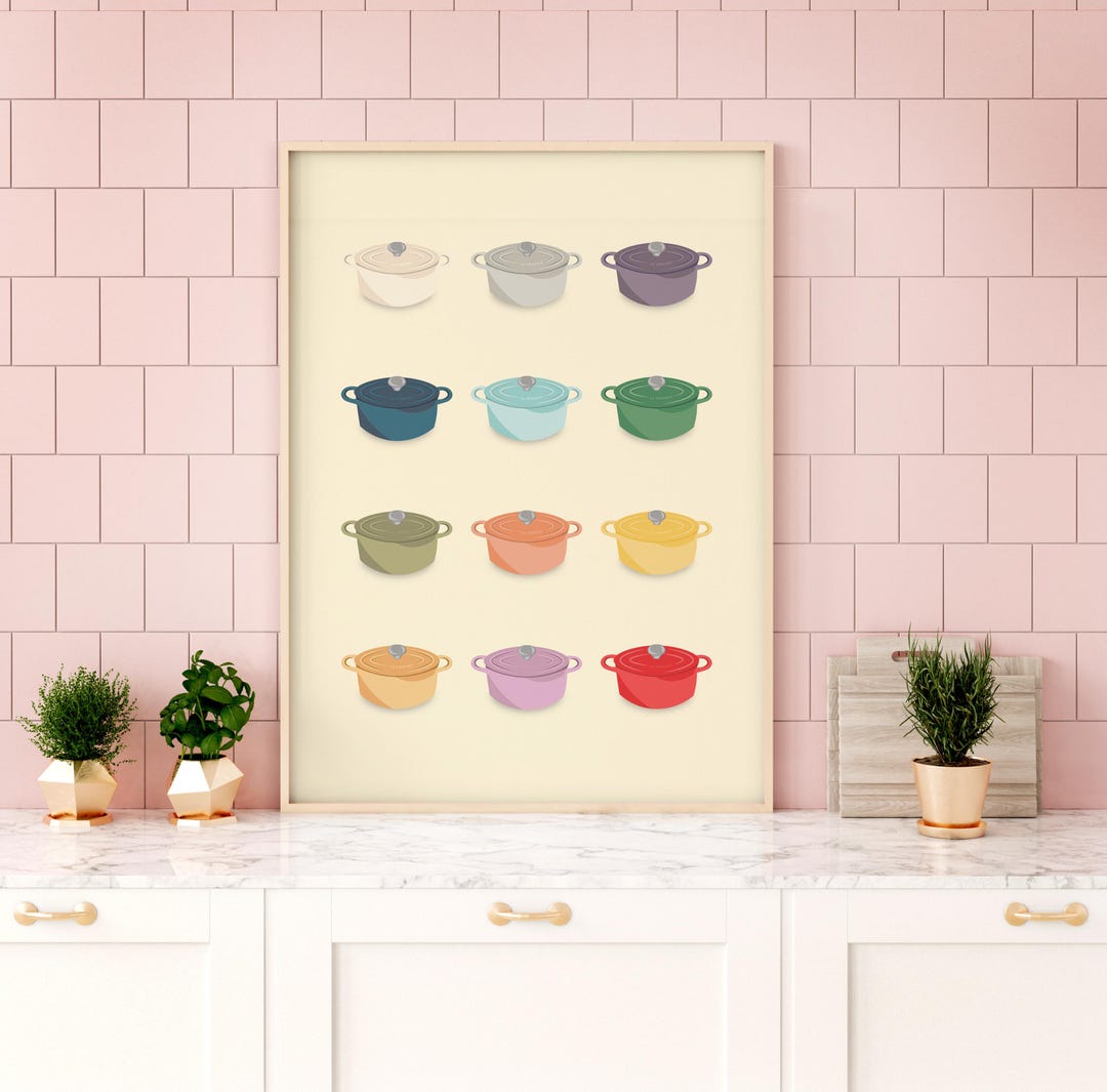 Slow Cook Sundays Set of 5 Poster Prints. Le Creuset Dutch Oven, One ...