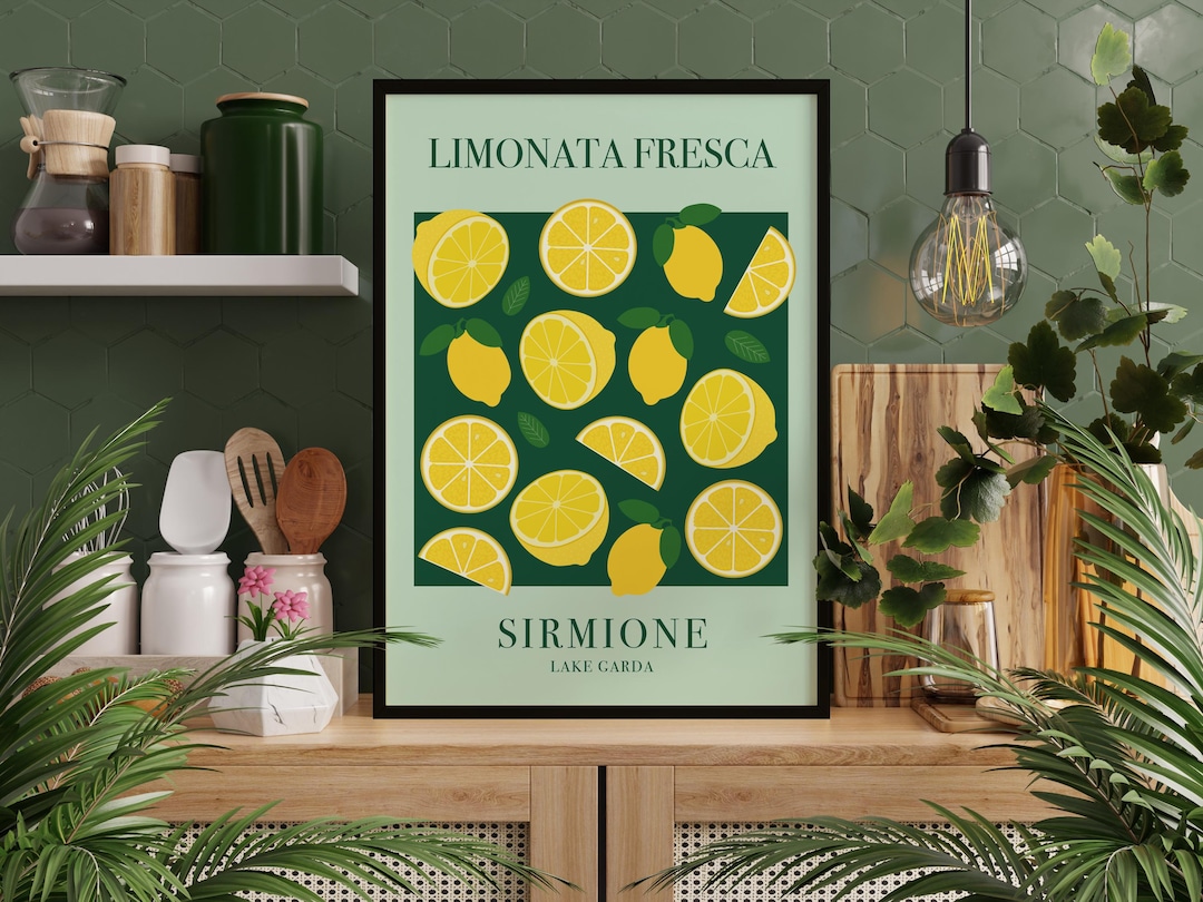 Limonata Fresca Fresh Lemonade Poster Print. Bright Lemon Summer Decor ...