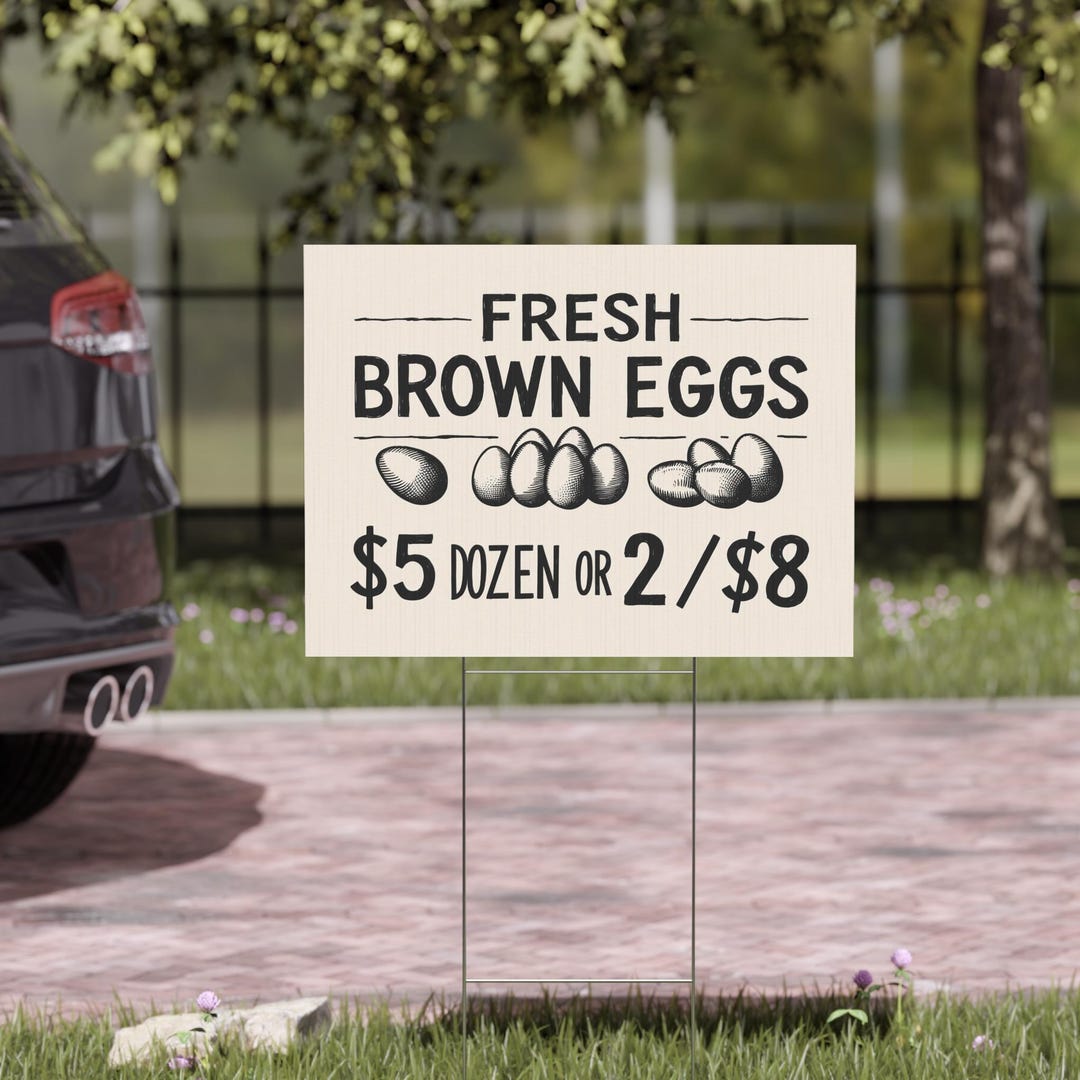 Rustic Fresh Brown Eggs Yard Sign - Can Make Your Own Signage by ...