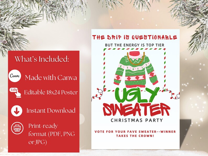 Editable 18×24 Canva Template • Instant Download • Urban Christmas ...