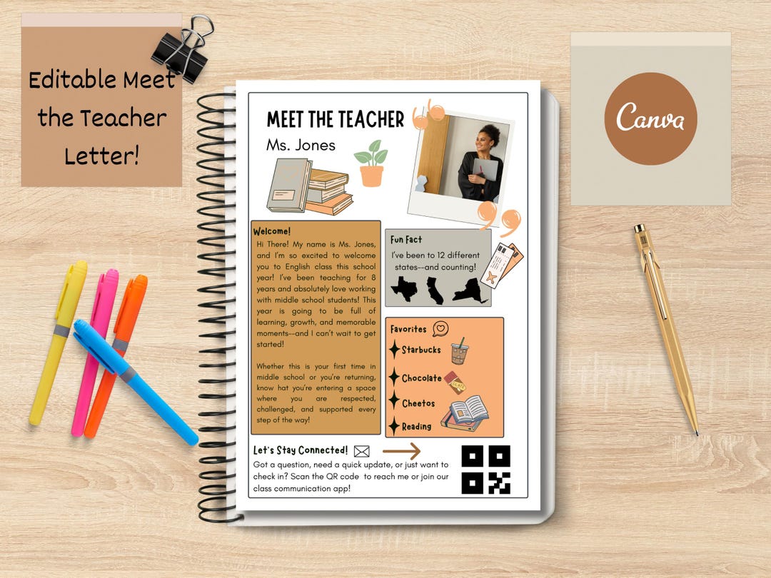 Editable Meet the Teacher Template: Pink & Brown Middle School Welcome ...