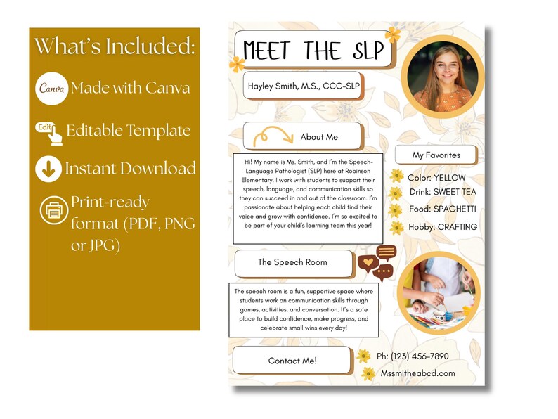 Editable Meet the SLP Letter Template: Speech Language Pathologist ...