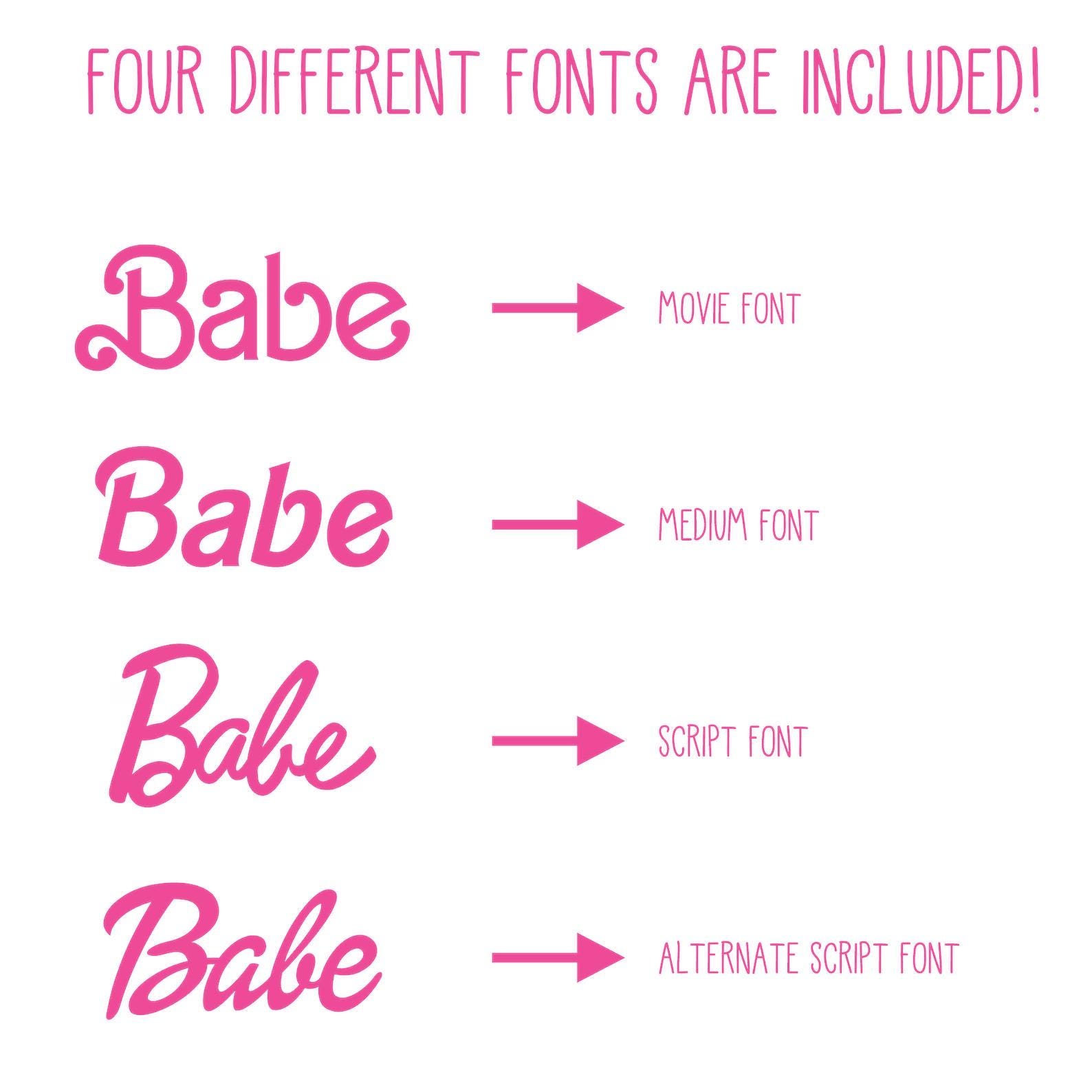 4 Dolly, Babe Font Pack - OTF and TTF - Canva & Cricut Software ...