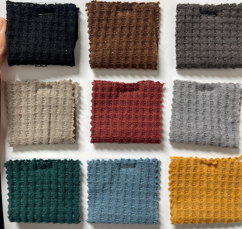 Waffle Brush Fabric. SOLIDS VARIETY, Poly Blend, Fabric by the 1/2 Yard ...