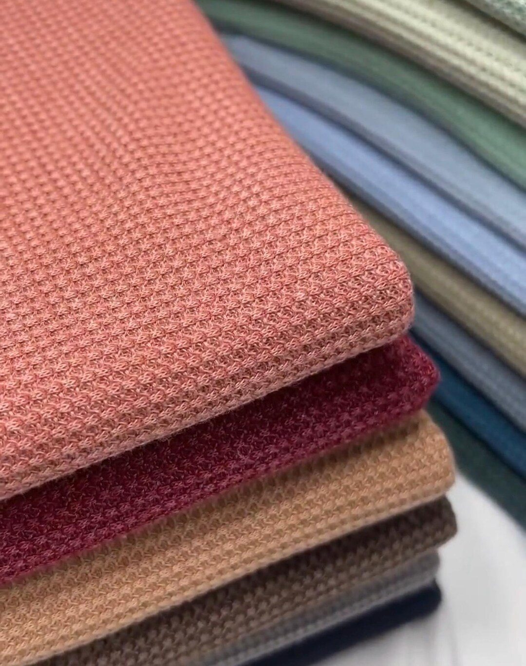 Knitted Waffle Fabric. Thermo-pd Fabric. Soft Comfortable Brushed ...