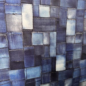 Printed Denim Texture Fabric. Printed Patch Image. 60" Width. Fabric by ...