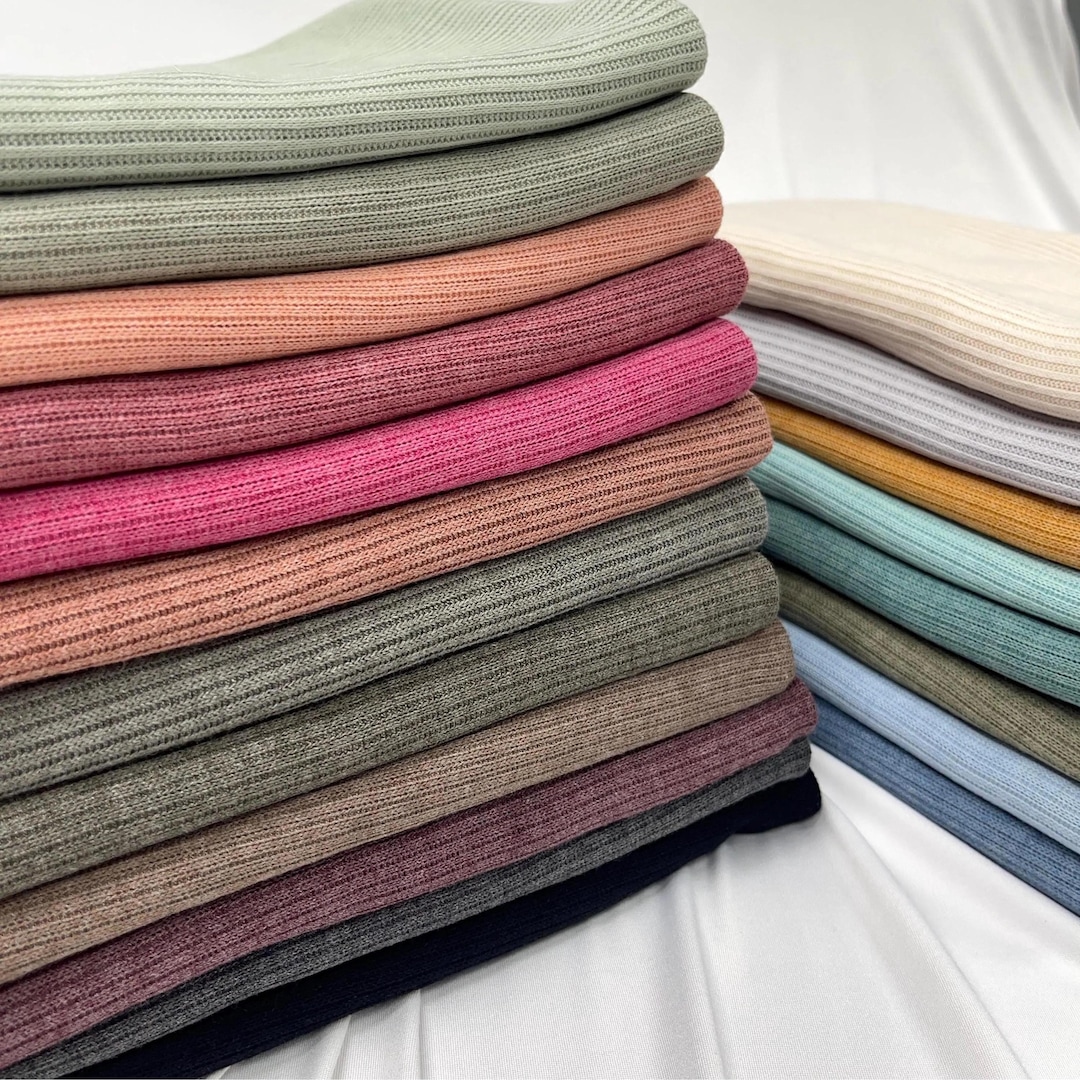 Rib Knit Fabric. Bella Rib Hacci Rib. Light and Rib Sweater. Fabric for ...