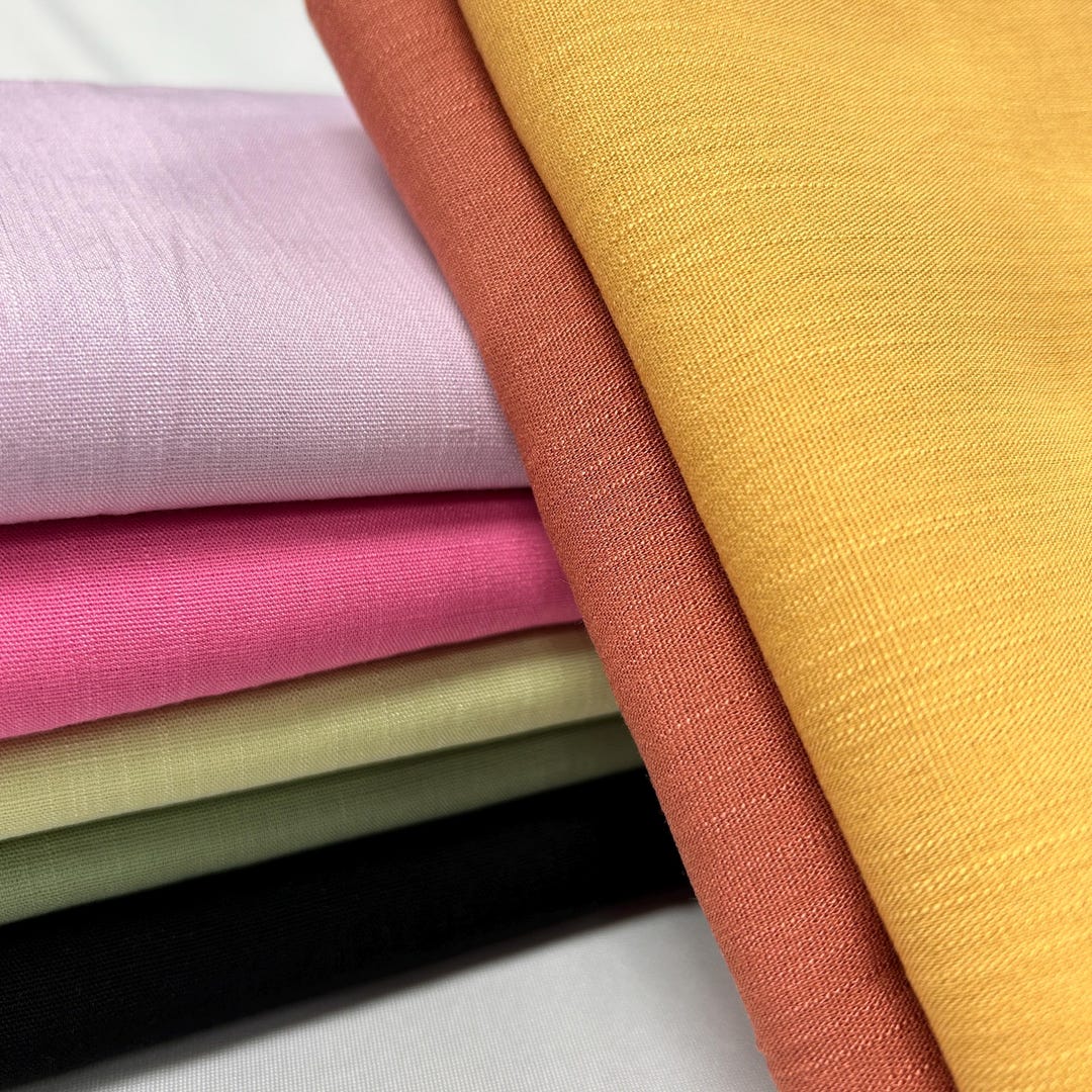 Rayon Slub- Woven Fabric, Summer Dress. Natural Linen Feel. By-the-yard ...