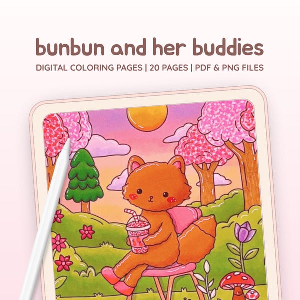 Bun Coloring Pages - Etsy UK