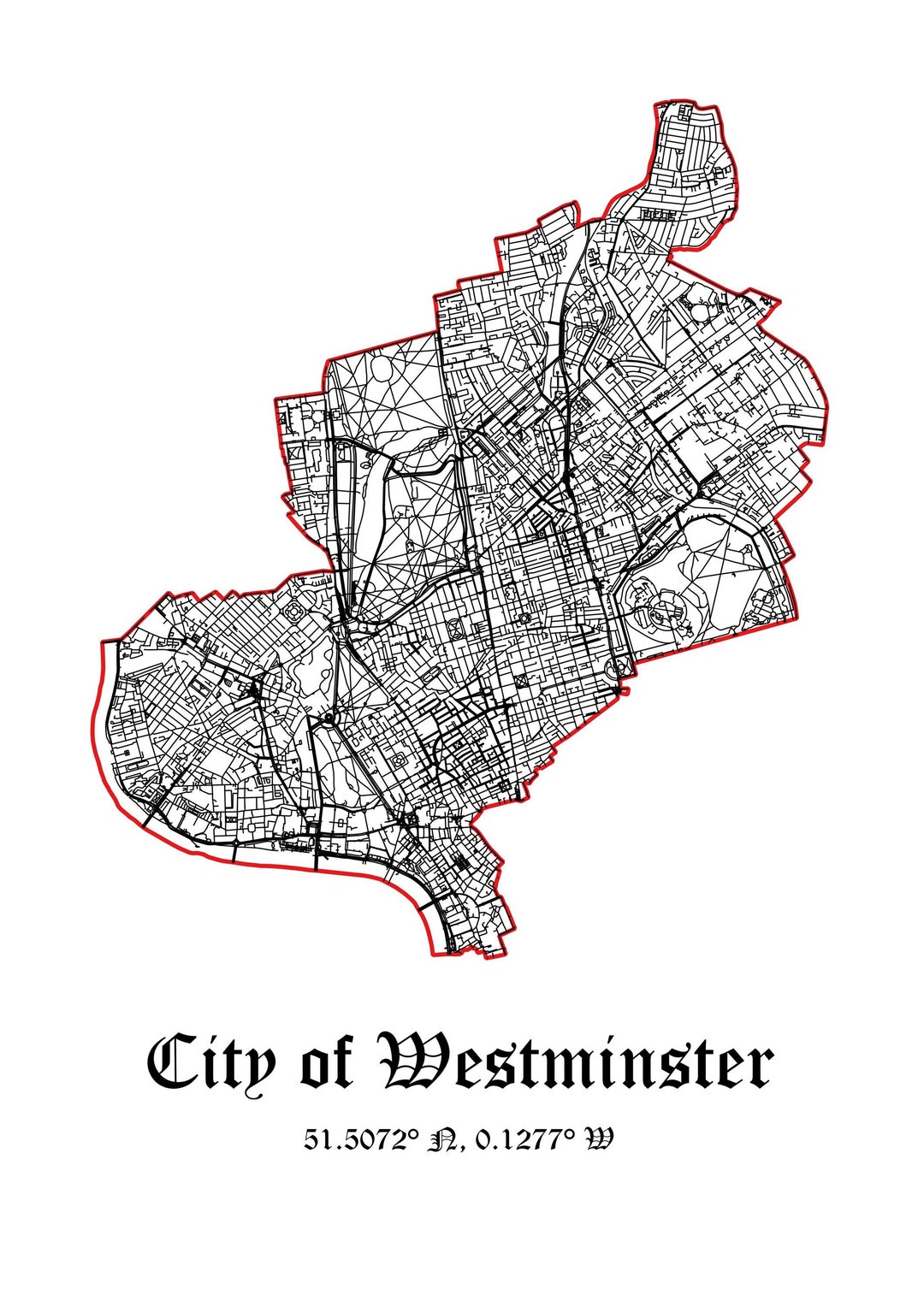 City of Westminster Map Poster- Premium Print of London Borough ...