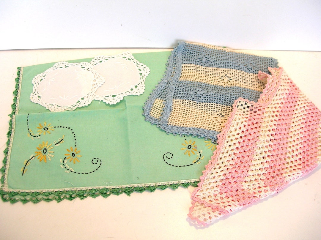 Vintage Doily Collection Cottage Style Five Pieces - Etsy