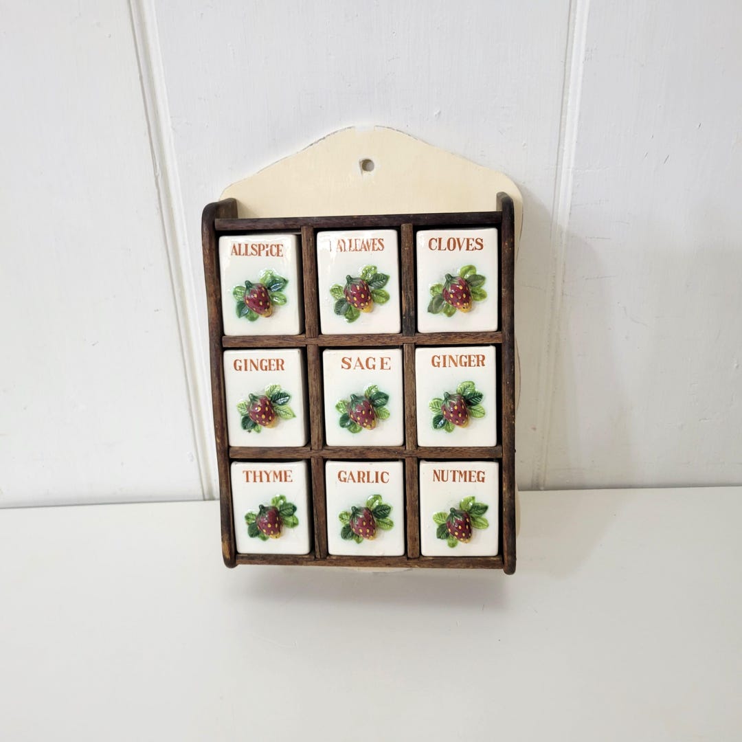 Vintage Ceramic Spice Drawers With Strawberry Knobs - Etsy